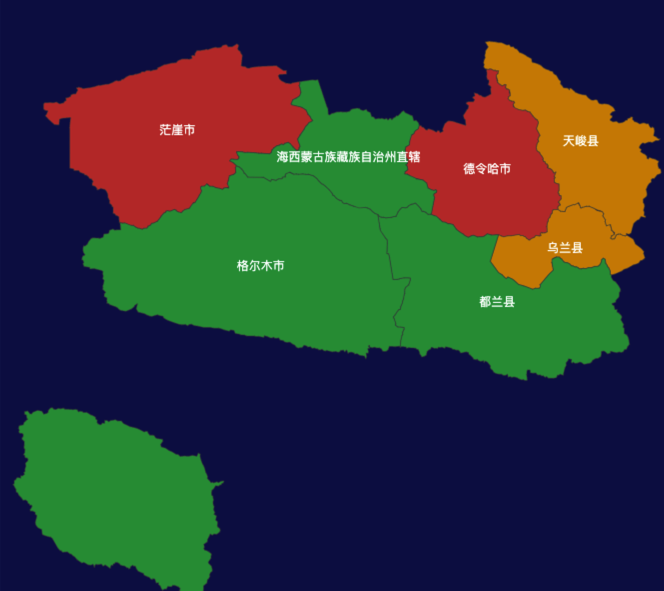 echarts海西蒙古族藏族自治州3d地图自定义图标实例 - 完竣世界