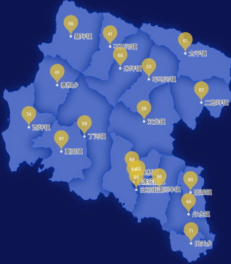 echarts南阳市西峡县geoJson地图3d地图自定义图标效果 - 完竣世界
