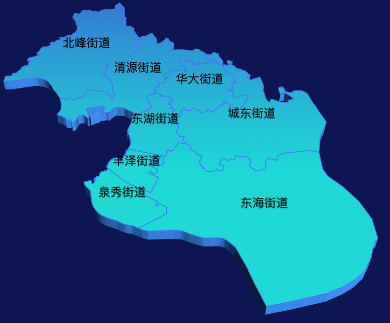 echarts泉州市丰泽区geoJson地图3d地图效果 - 完竣世界